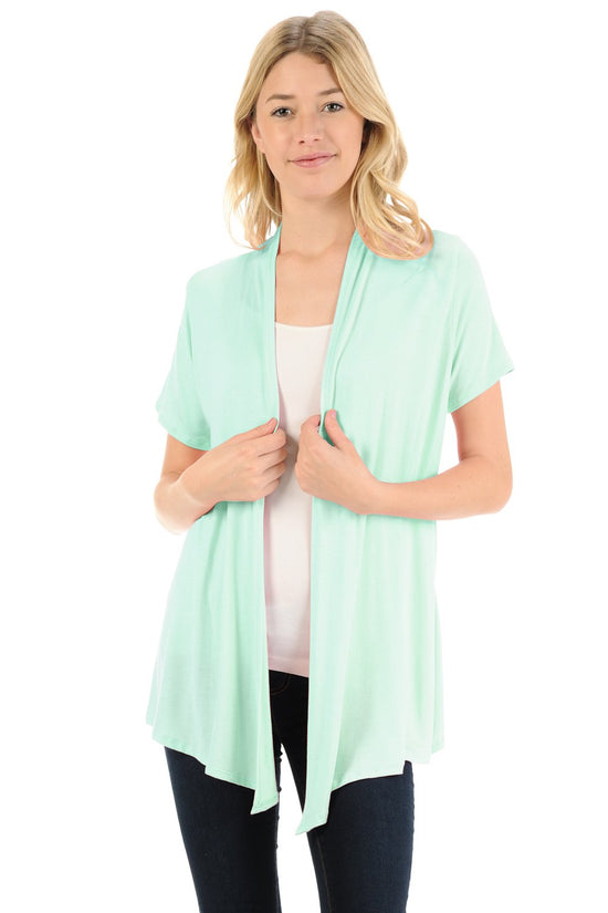 Short Sleeve Open Front Vest – Pastel by Vivienne